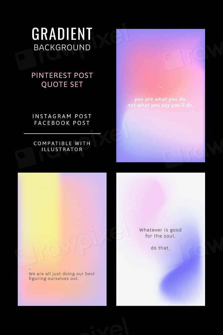 Pinterest post vector set colorful | Free Vector - rawpixel
