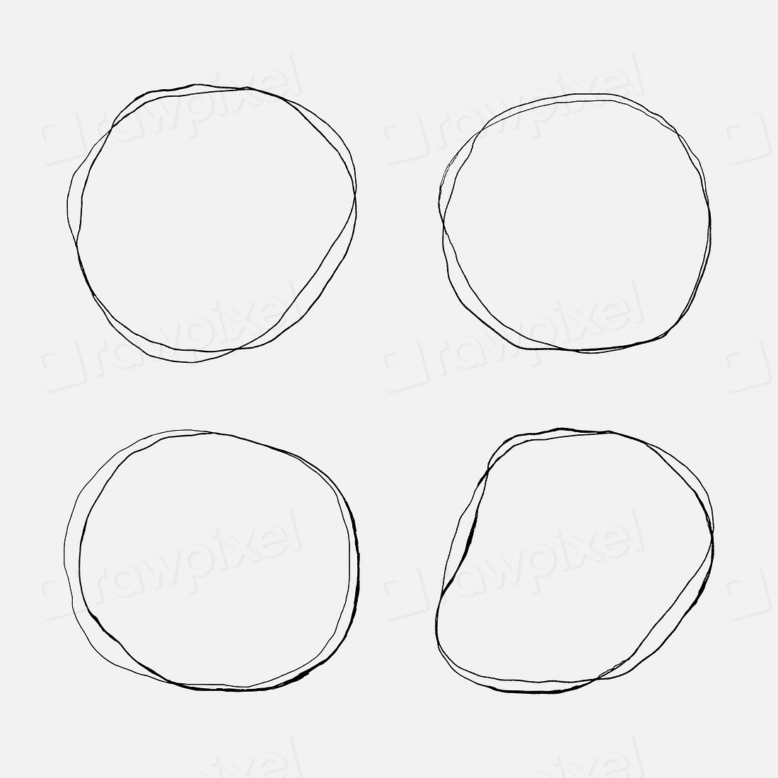 Scribble round line frame vector | Premium Vector - rawpixel