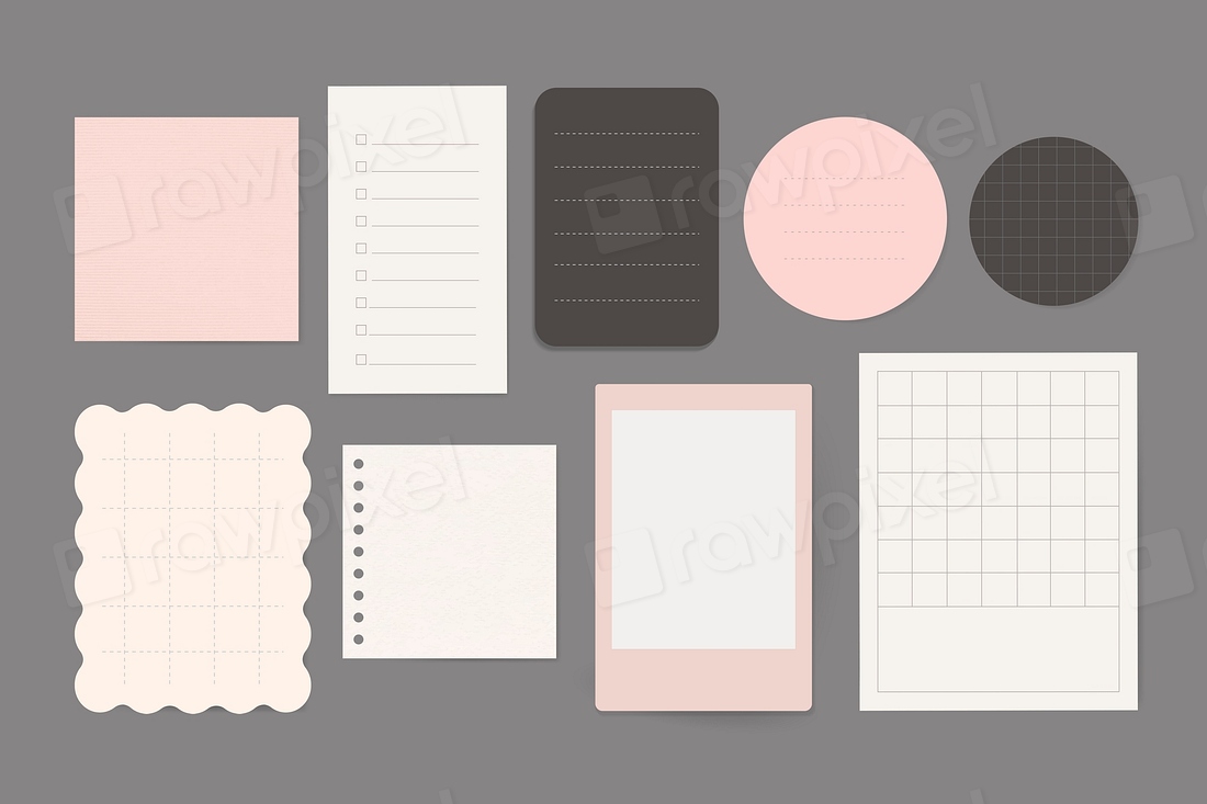 Notepad reminder paper psd set | Premium PSD - rawpixel