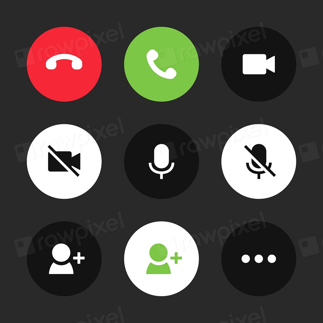 Phone call icon psd set | Premium PSD - rawpixel