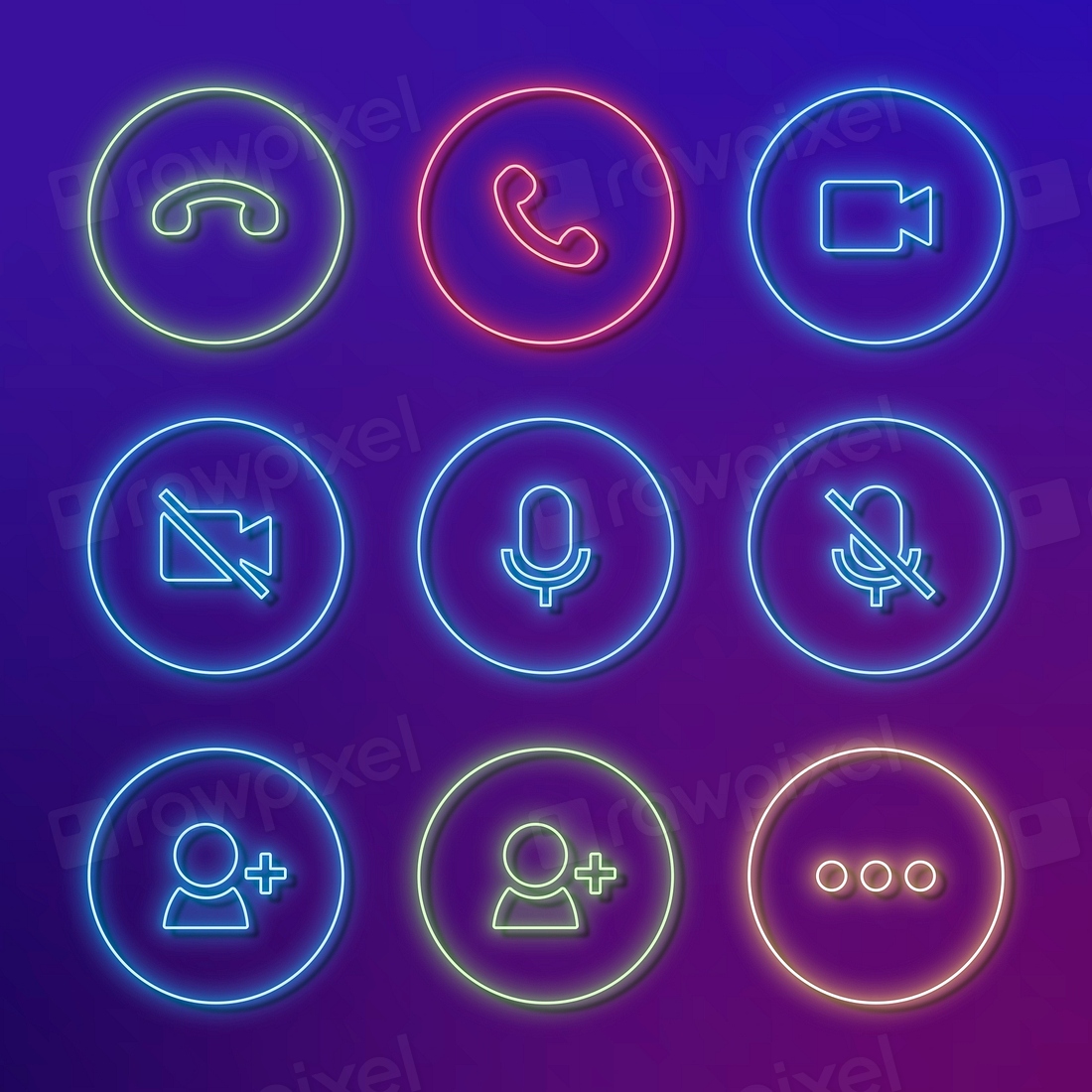 Phone call icon psd set | Premium PSD - rawpixel