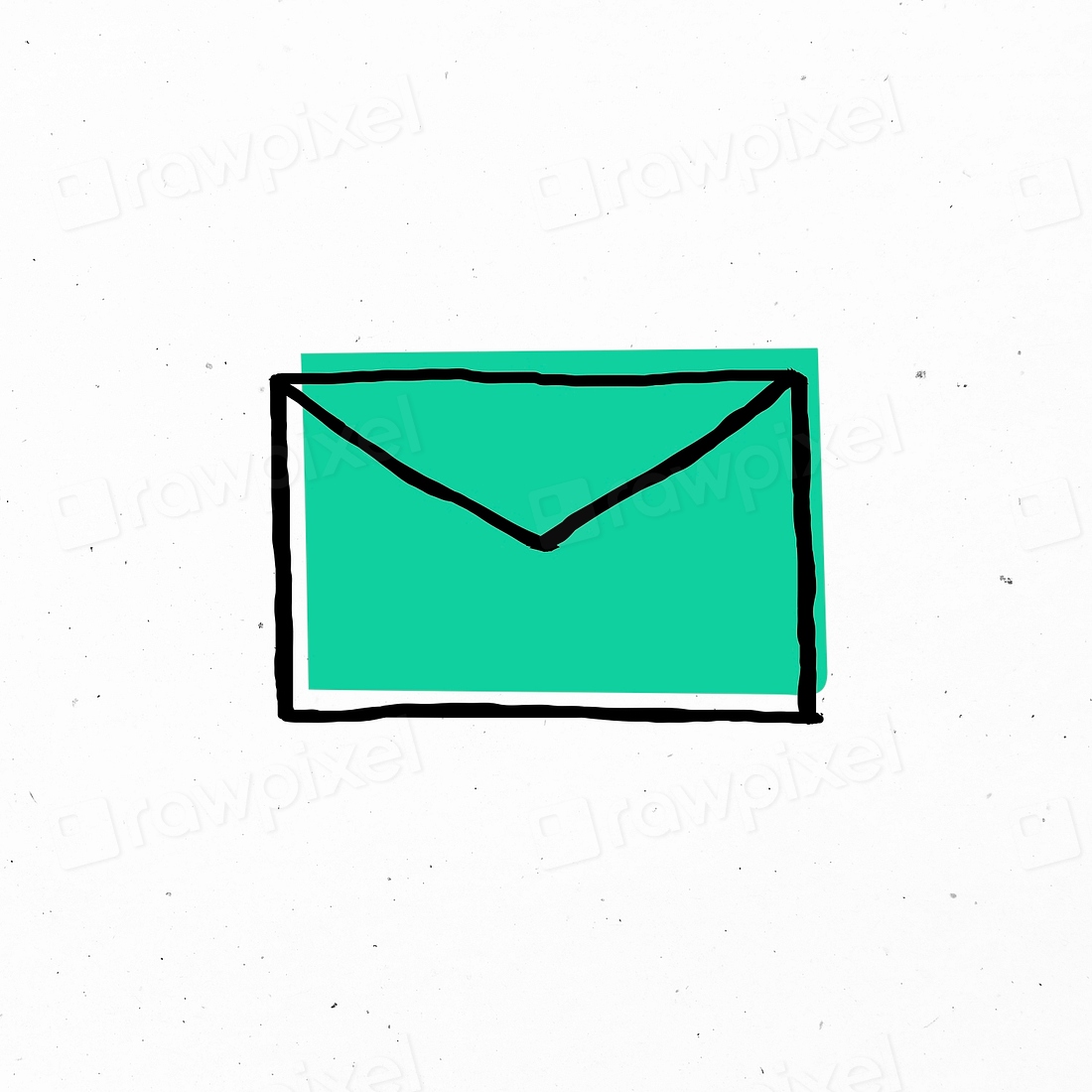 Green envelope psd doodle hand | Premium PSD - rawpixel