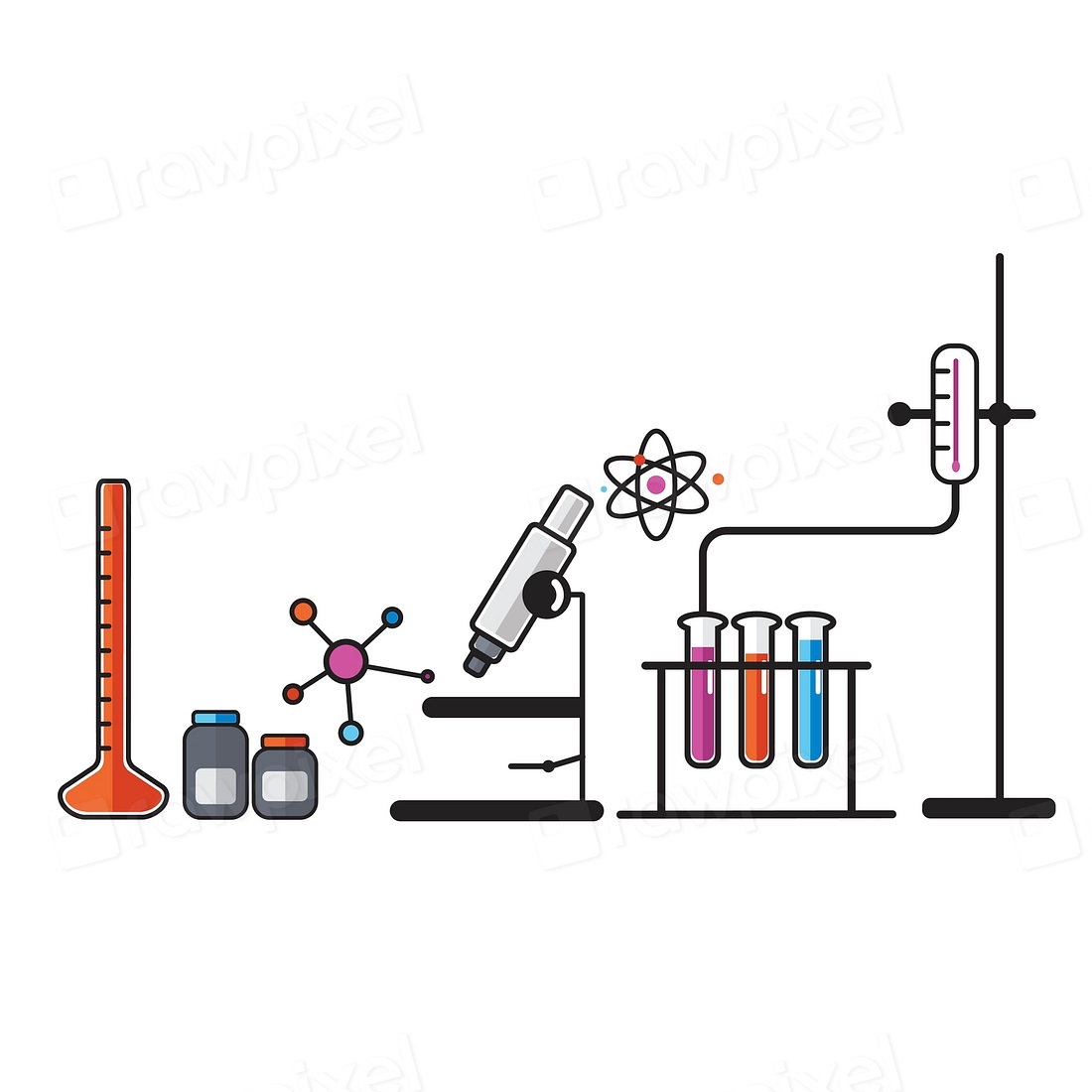 Illustration chemistry laboratory instruments set | Free Vector - rawpixel