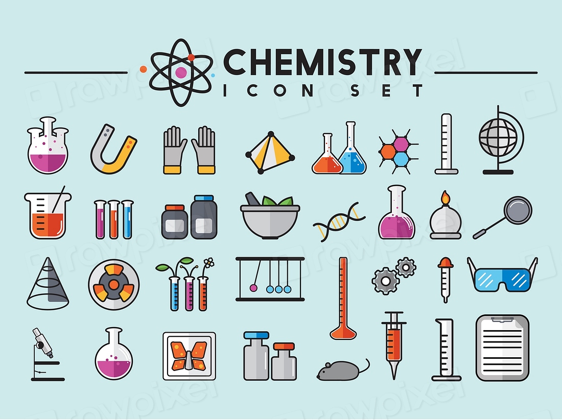 Illustration chemistry laboratory instruments set | Premium Vector ...