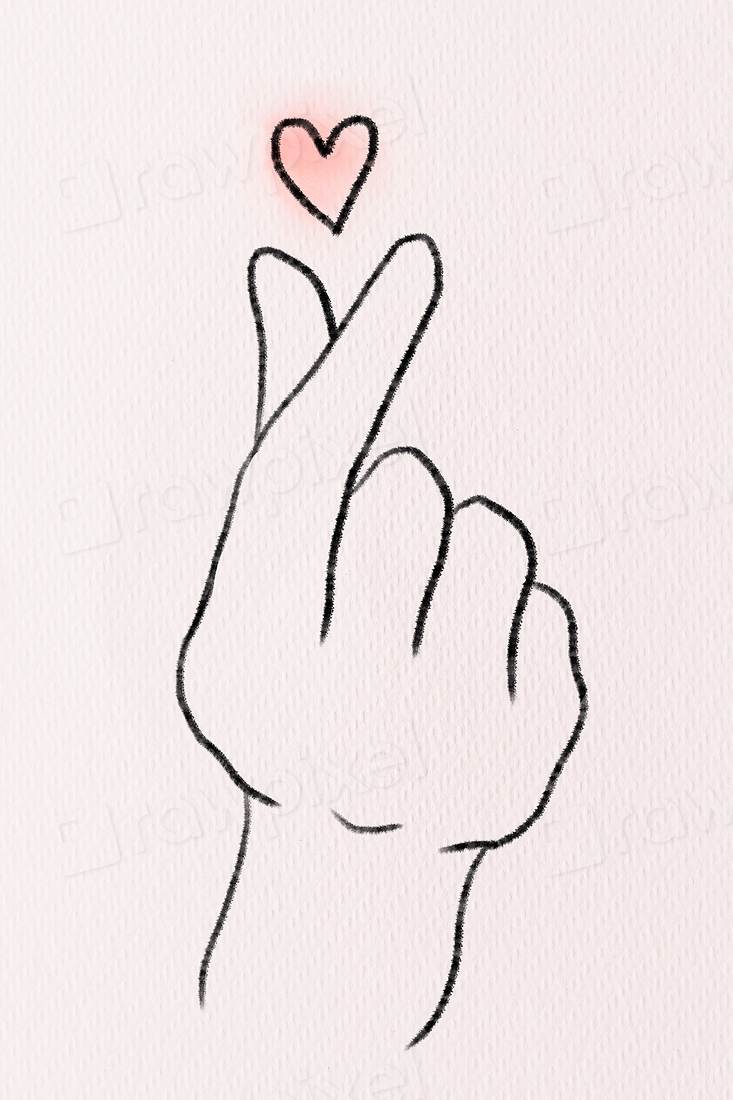 Mini heart hand sign black | Premium Photo Illustration - rawpixel