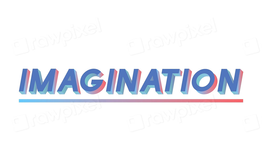 Illustration typography word imagination | Free Vector - rawpixel