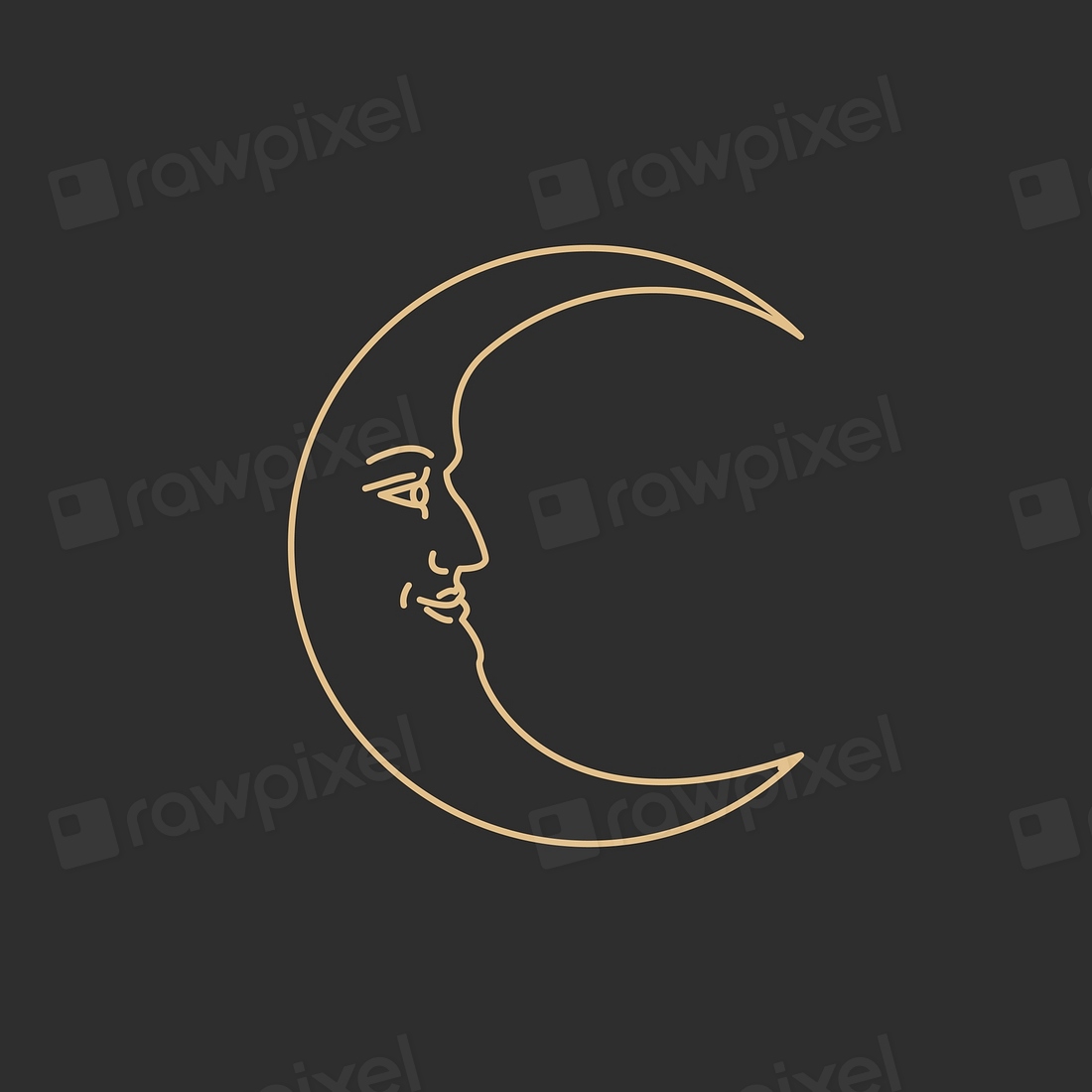 Crescent moon face vector celestial | Premium Vector - rawpixel