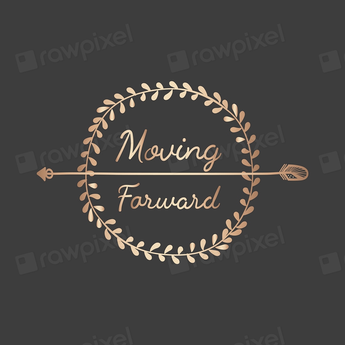 Moving forward wording rose gold | Premium Vector - rawpixel