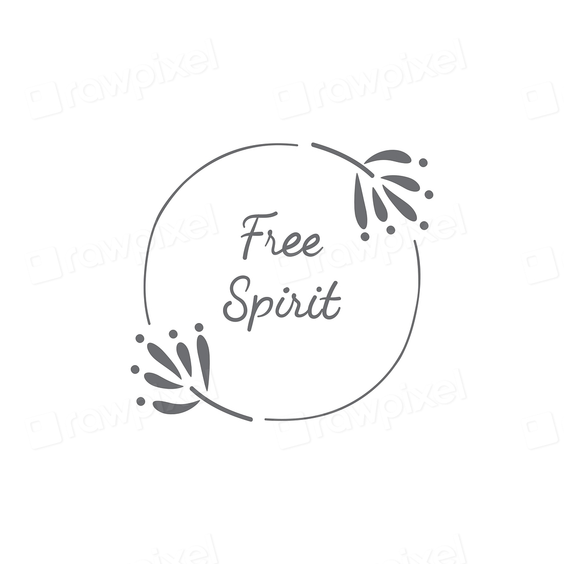 Free spirit wording gray round | Premium Vector - rawpixel