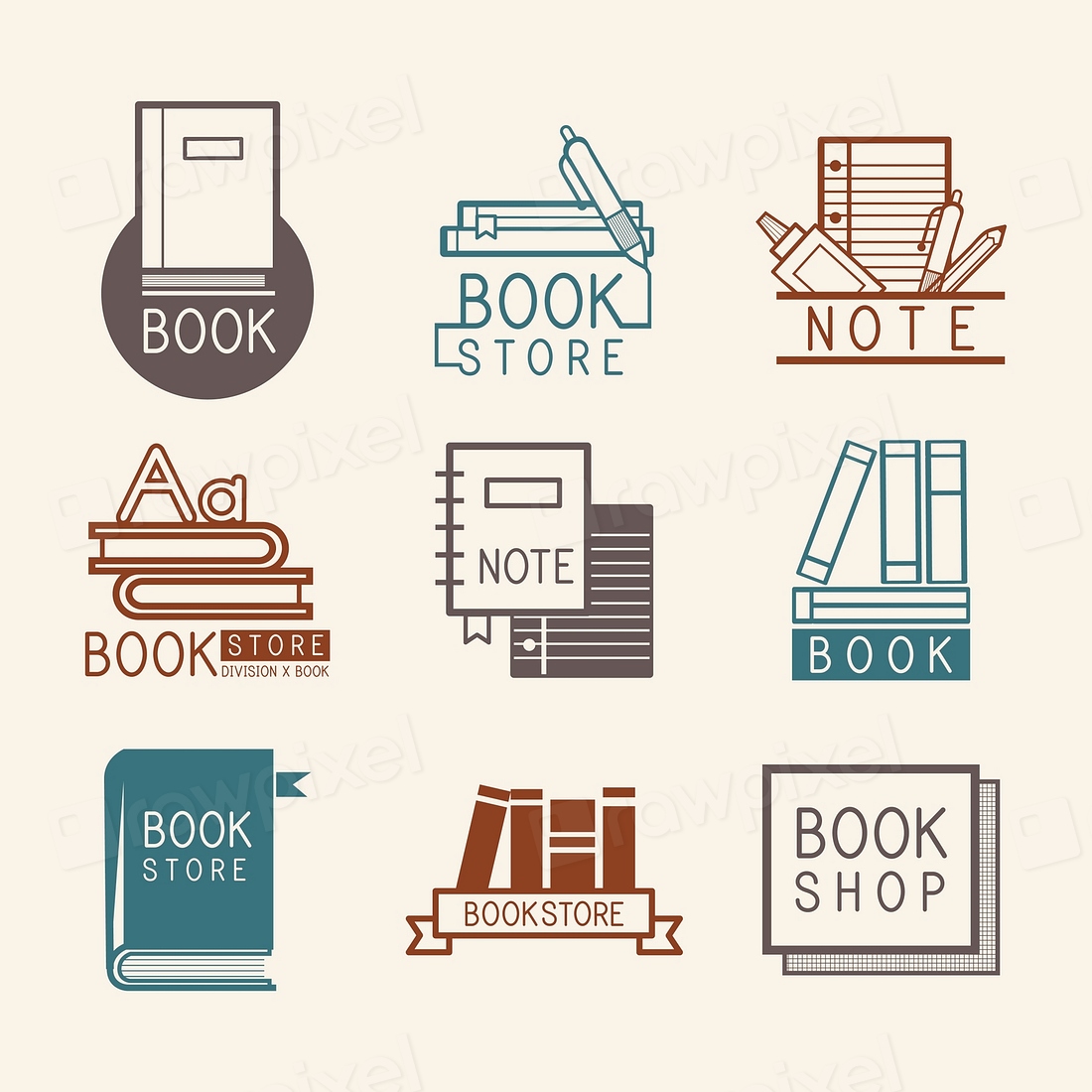 Bookstore logos and sign set | Premium Vector - rawpixel