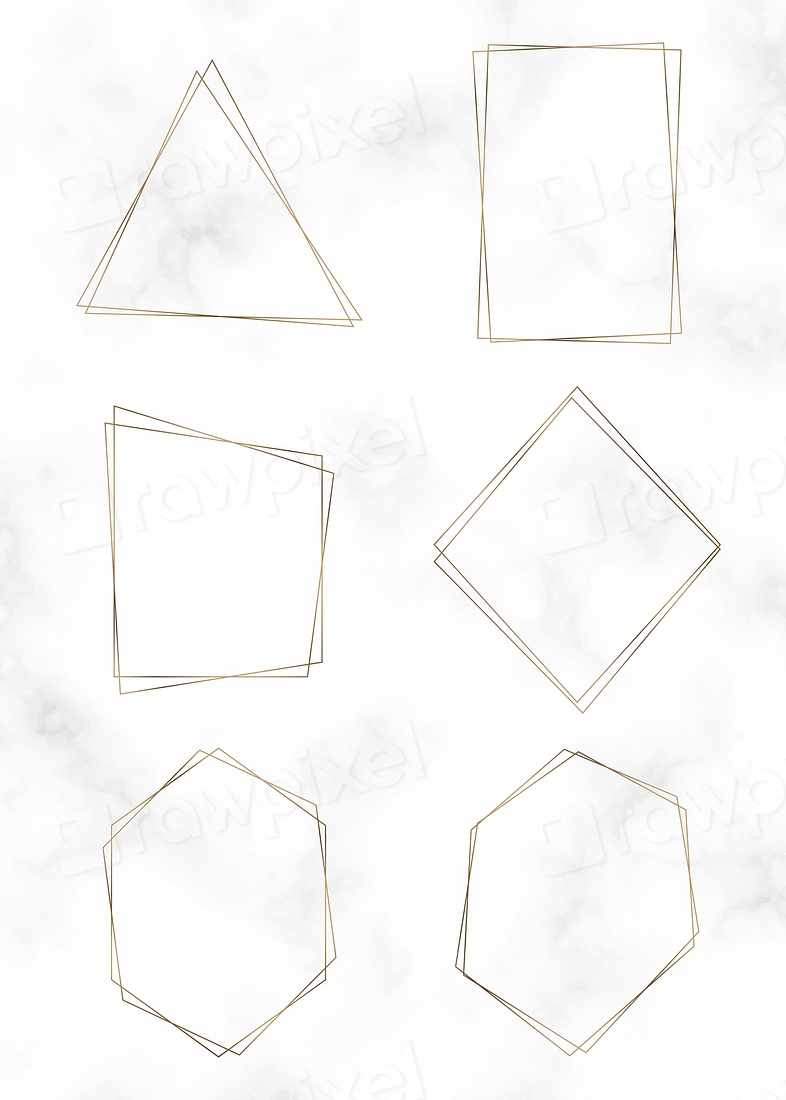 Golden polygon frame vector set | Premium Vector - rawpixel
