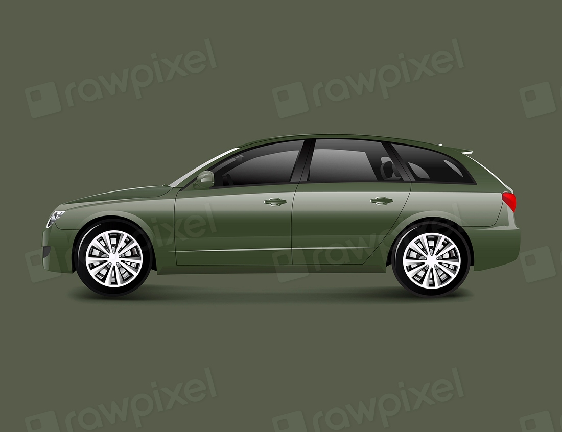 Side view green compact MPV | Premium Vector - rawpixel