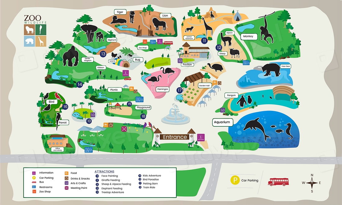 Illustration zoo park map vector | Premium Vector - rawpixel