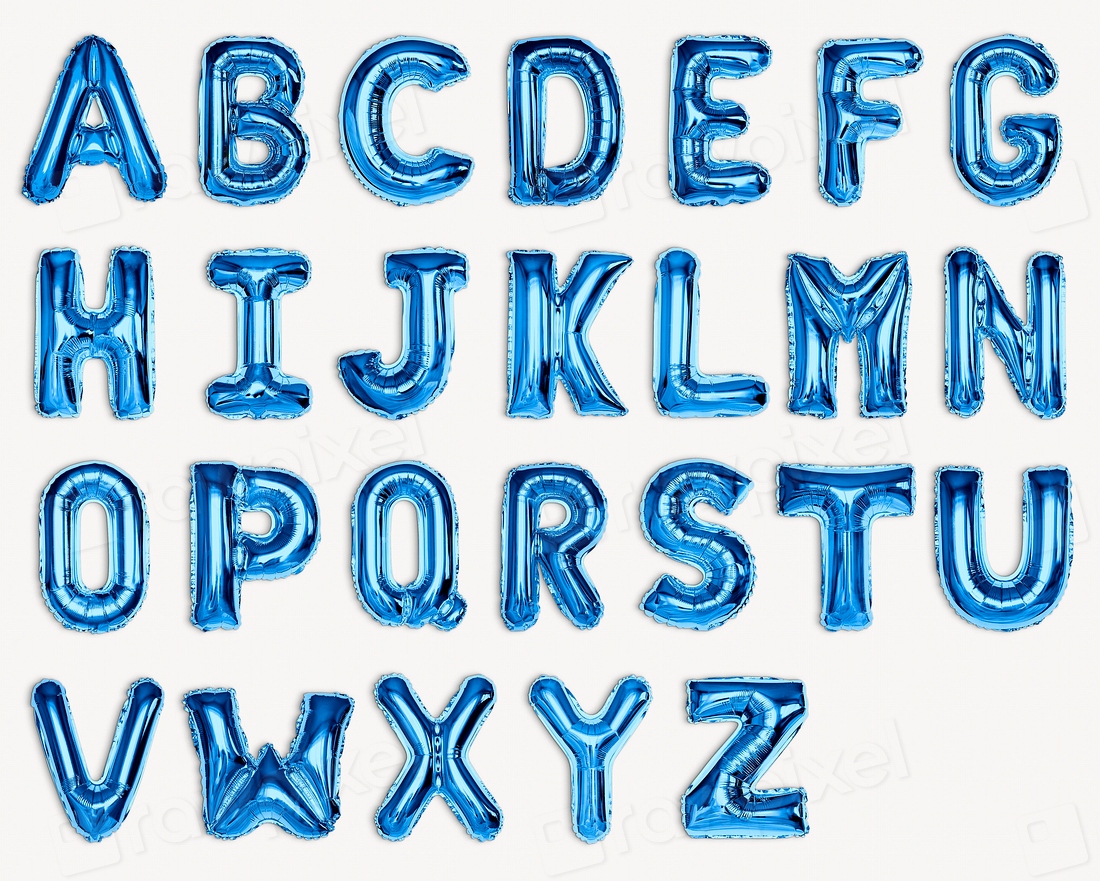 Blue foil balloon letters set | Premium Photo - rawpixel