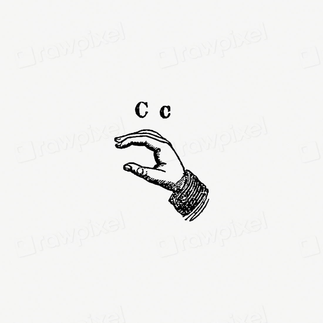 Sign language letter C What | Free Photo Illustration - rawpixel