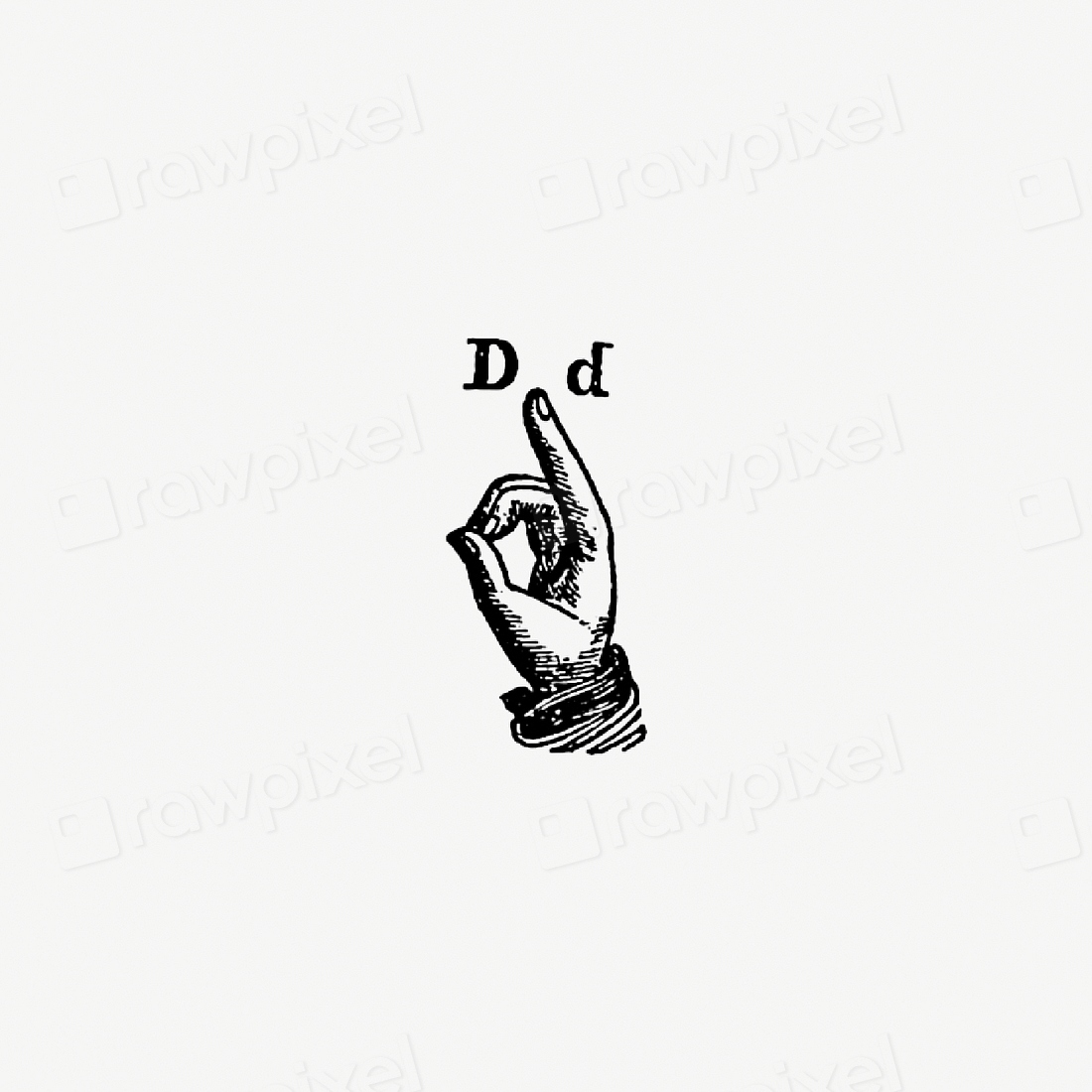 Sign language letter D What | Free Photo Illustration - rawpixel