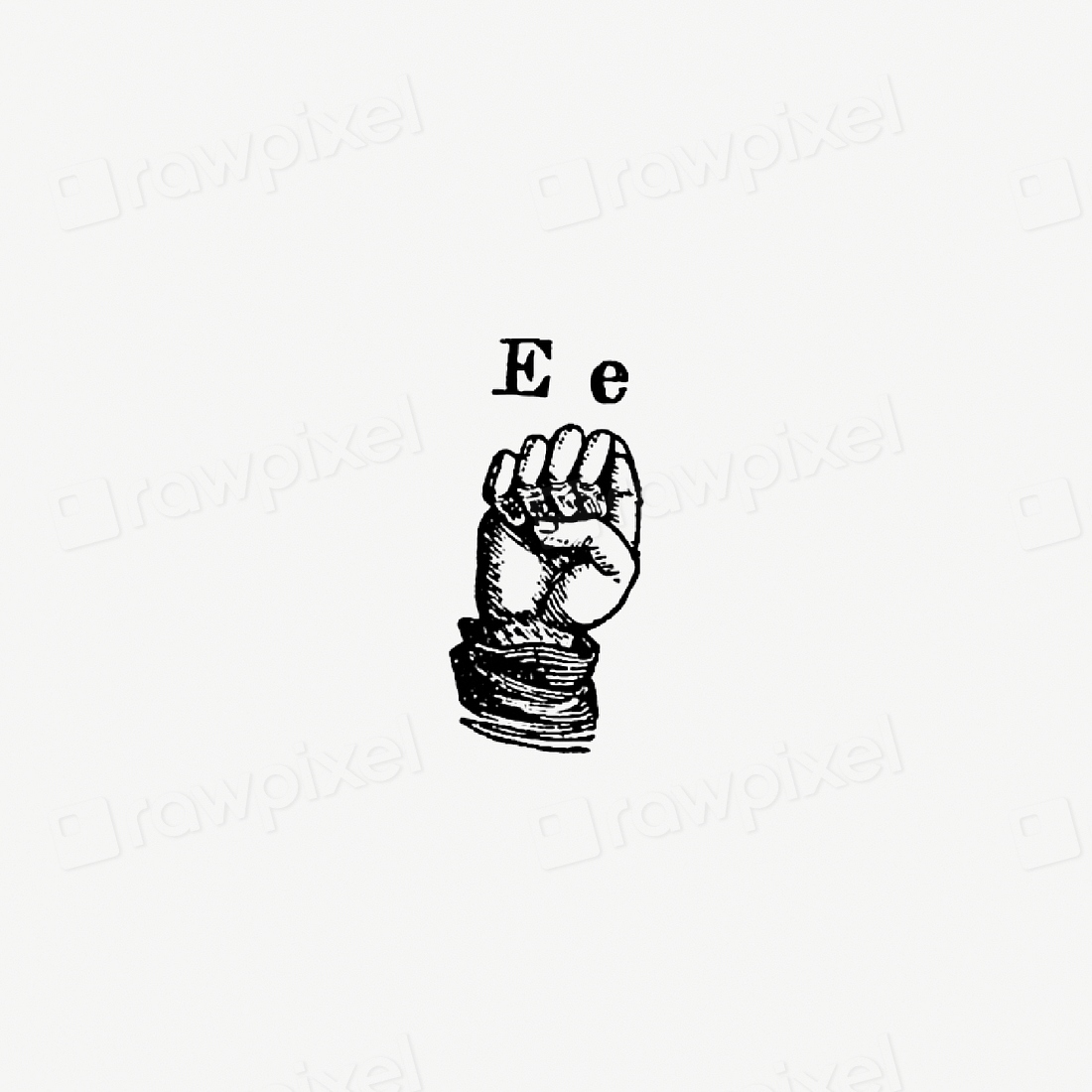 Sign language letter E What | Free Photo Illustration - rawpixel