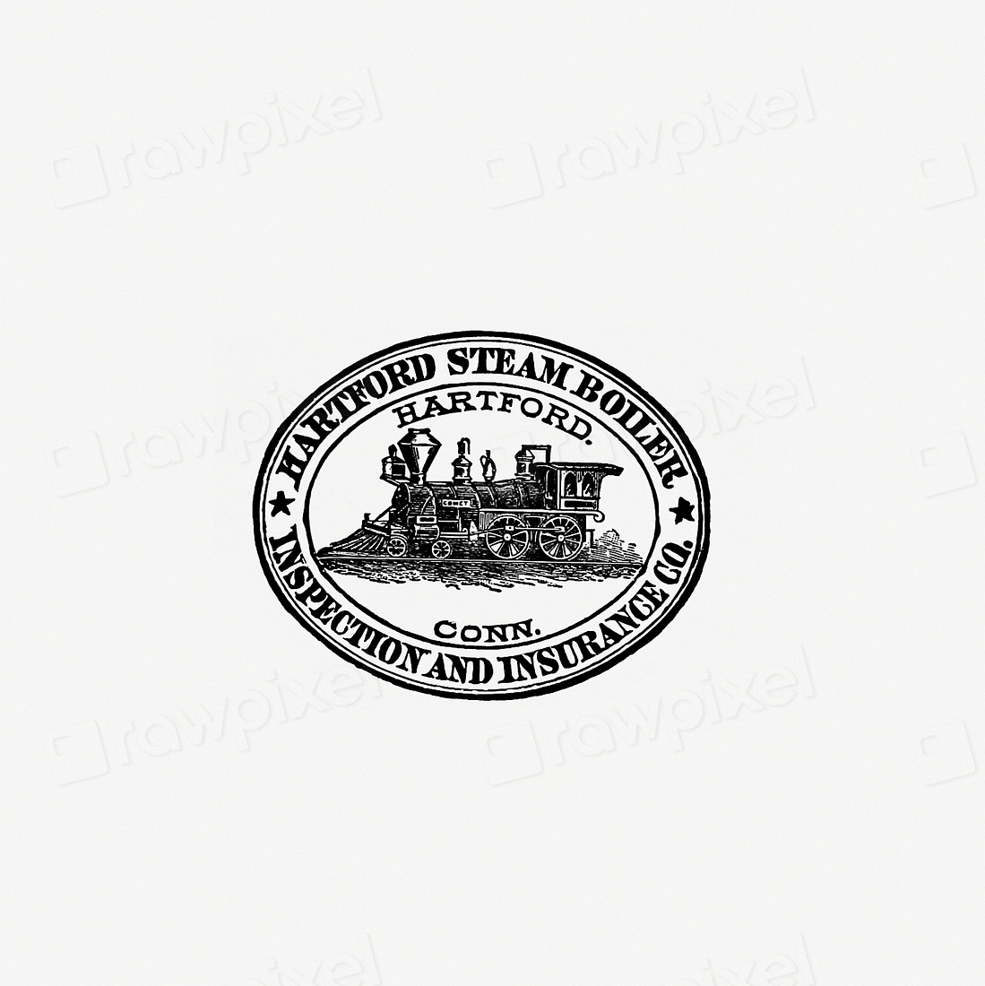 Steam engine train stamp design | Free Photo Illustration - rawpixel