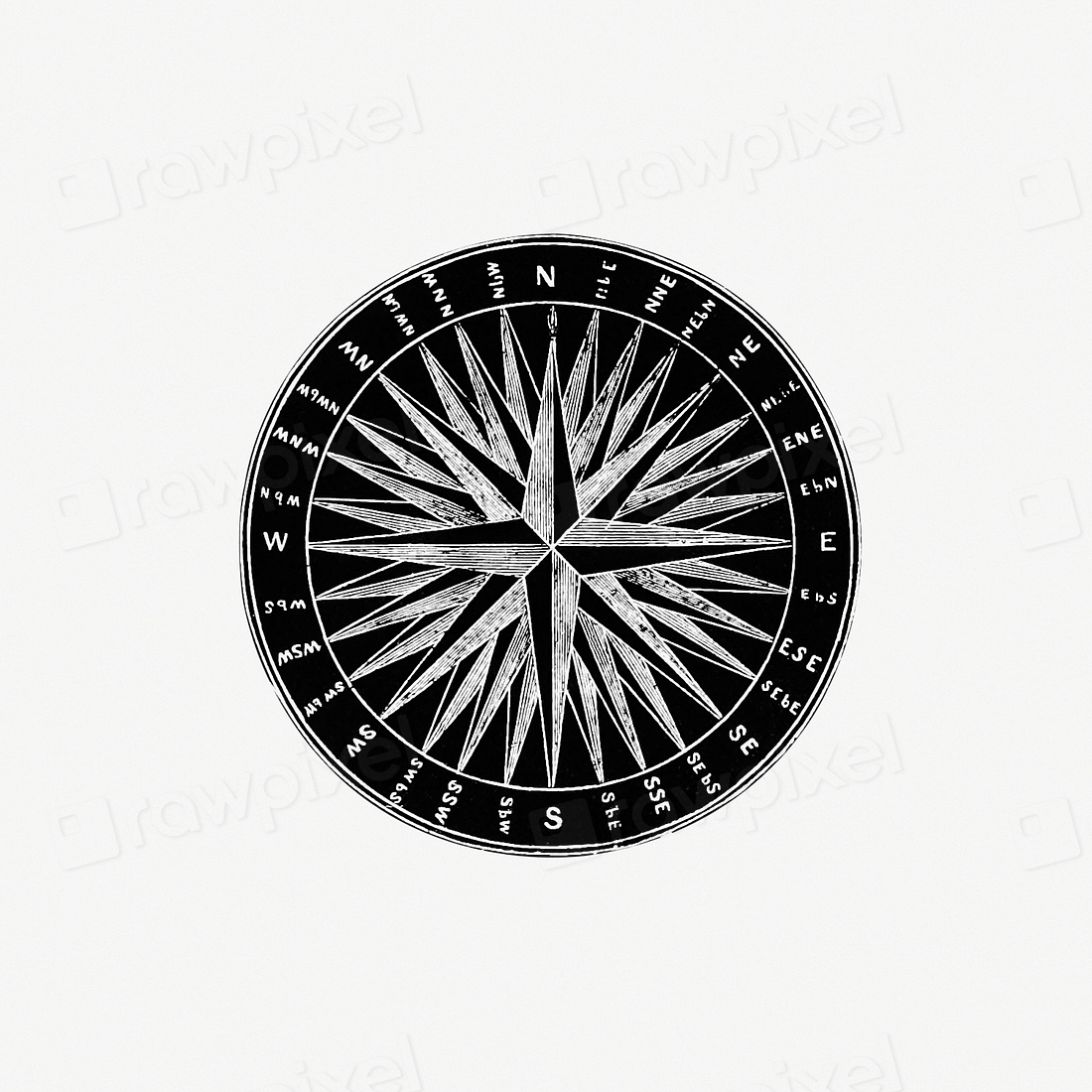 Compass card Arnold's Geographical Handbooks | Free Photo Illustration ...