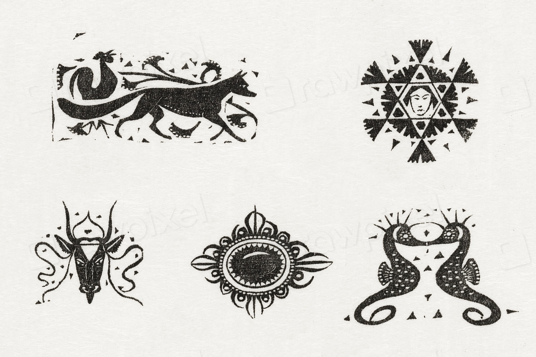 Fox, cow's head, jewelry and | Free Photo Illustration - rawpixel