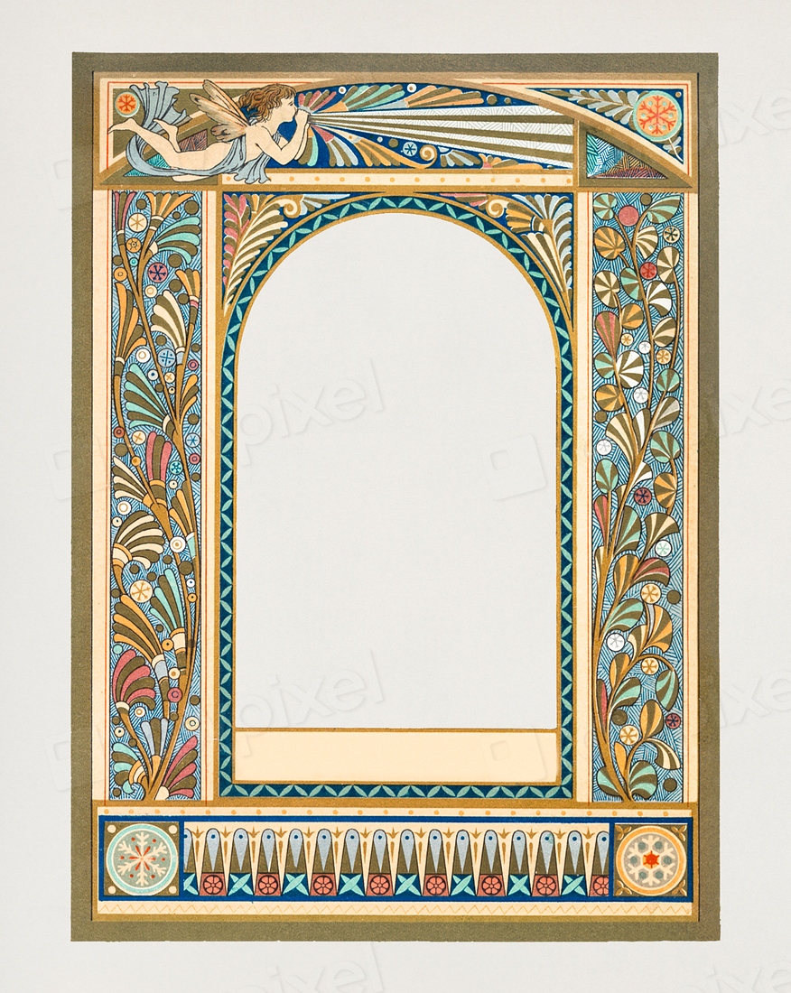 Colorful vintage frame design illustration | Premium PSD - rawpixel