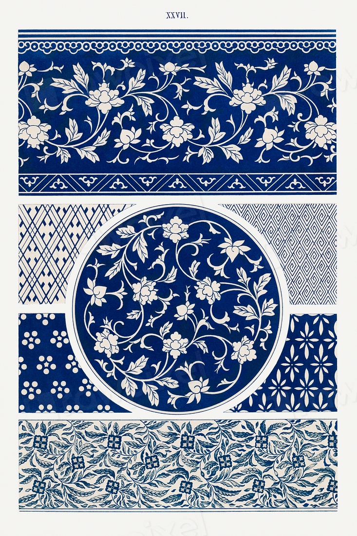 Blue flower pattern, Examples Chinese | Free Photo - rawpixel