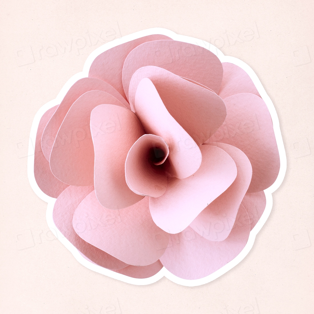Rose 3D papercraft flower sticker | Premium PSD - rawpixel