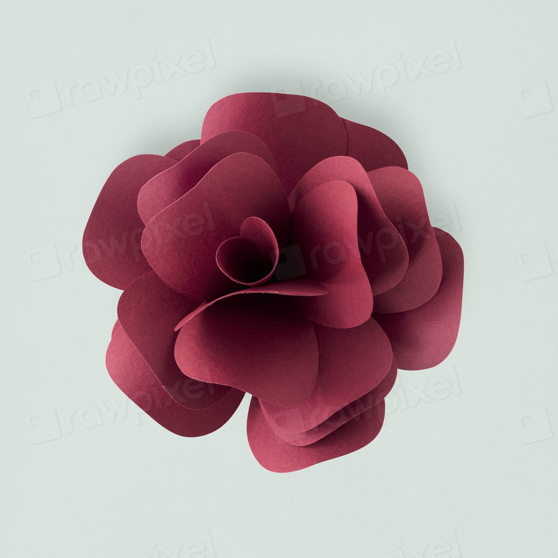Flatlay red flower paper craft | Premium PSD - rawpixel