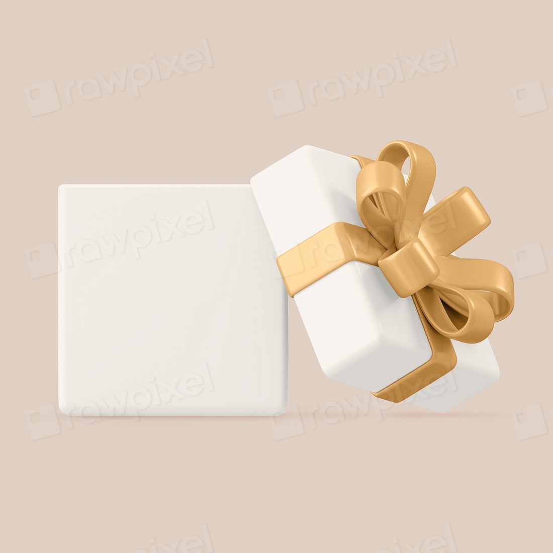 White gift box clipart, 3d | Premium PSD - rawpixel