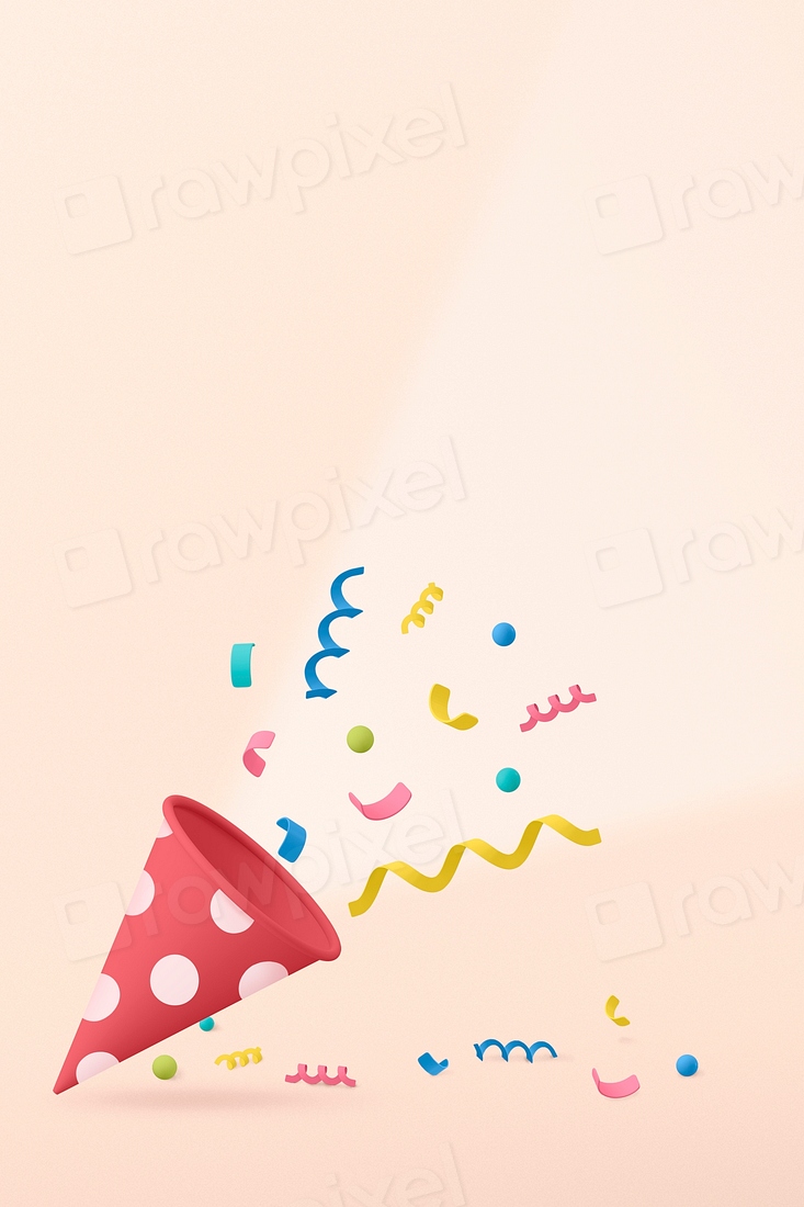 Party popper background, 3d birthday | Free Photo - rawpixel