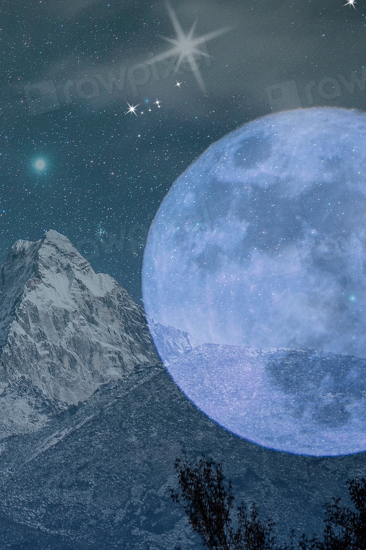 Space landscape background, full moon | Free Photo - rawpixel