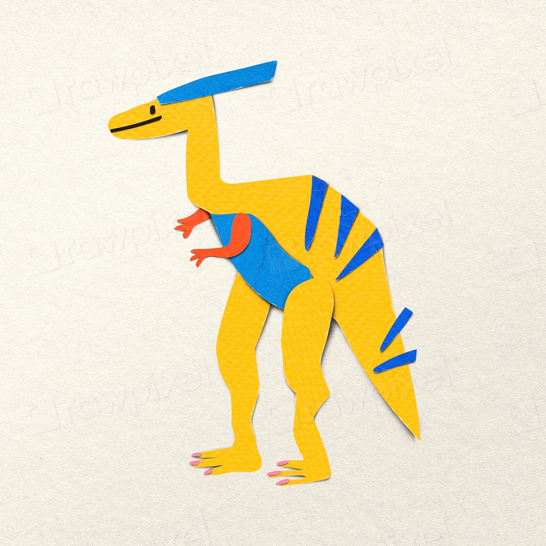 Dinosaur paper craft, parasaurolophus clipart | Free Photo - rawpixel
