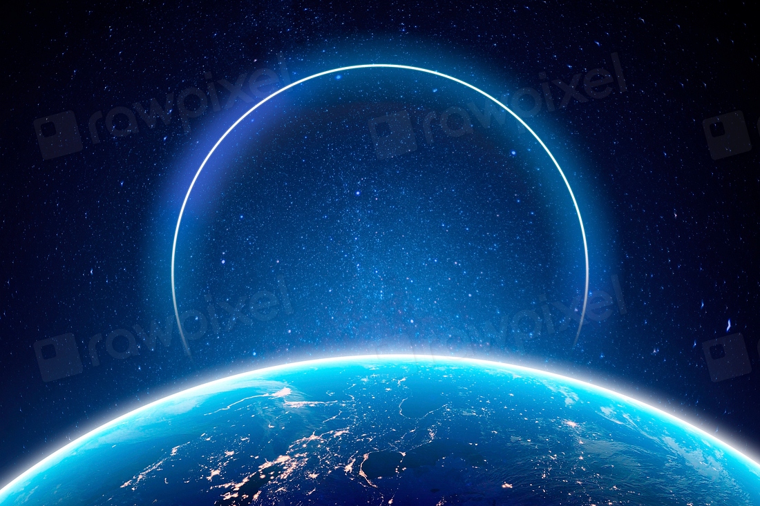 Atmosphere Earth blue background psd | Premium PSD - rawpixel
