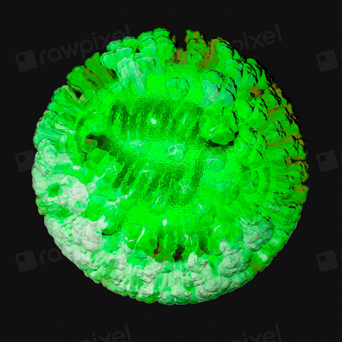 Influenza virus illustration semi–transparent green | Premium PSD ...