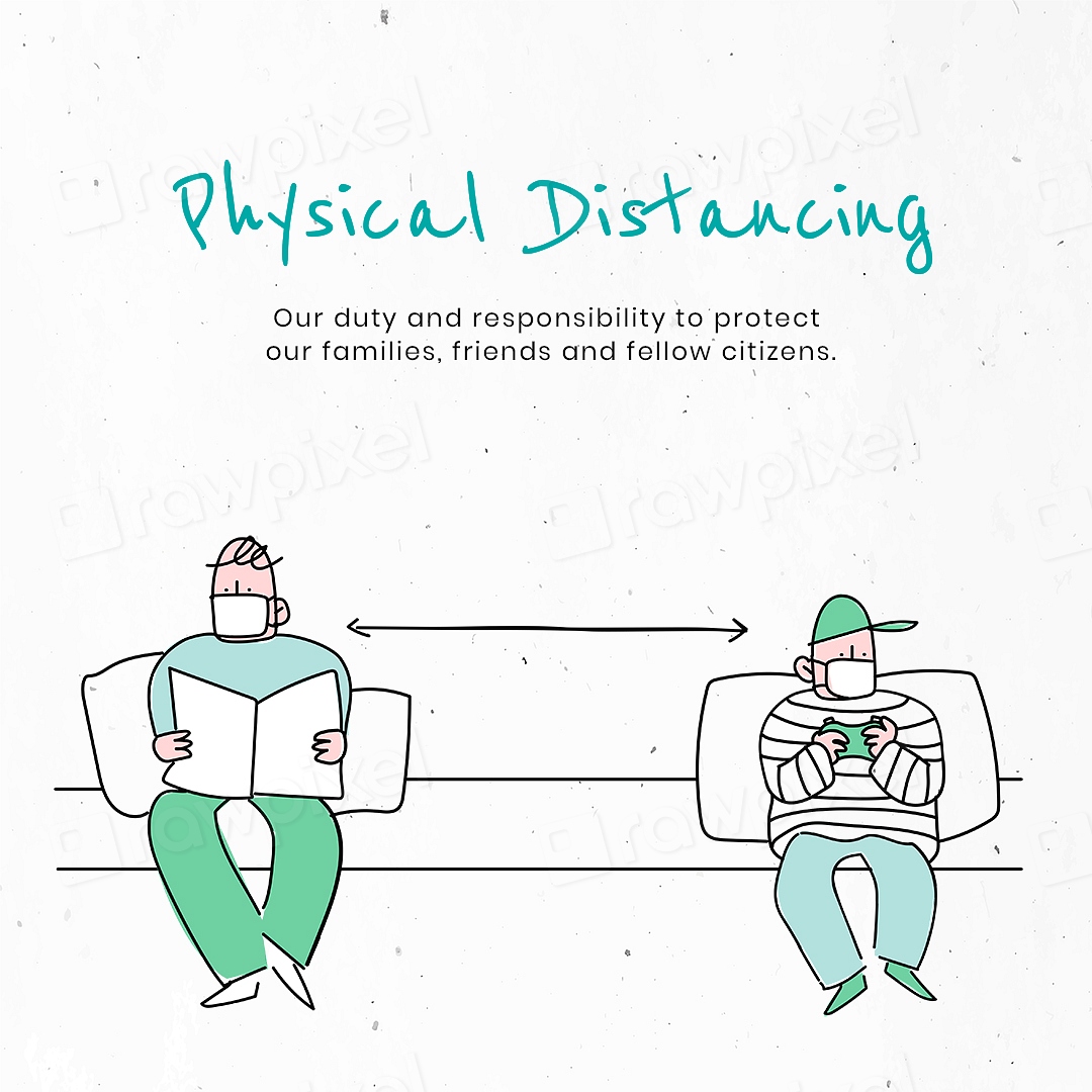 Practice physical distancing to avoid | Premium PSD Template - rawpixel