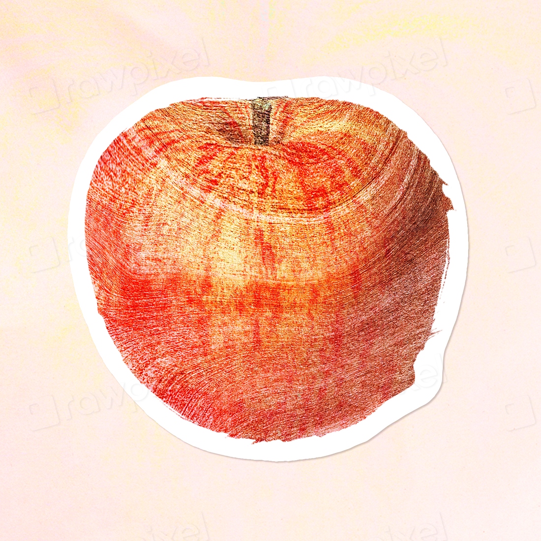 Hand drawn red apple sticker | Premium PSD - rawpixel