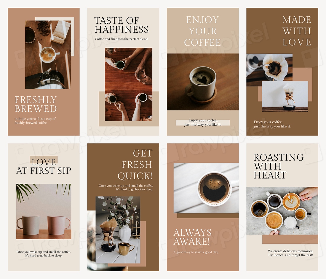 Coffee quote template psd set | Premium PSD - rawpixel