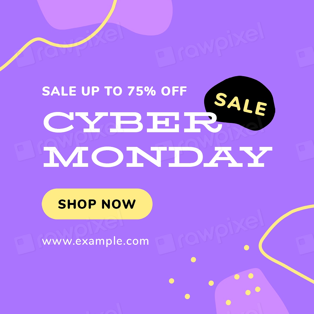 Purple memphis template, sale advertisement | Free PSD Template - rawpixel