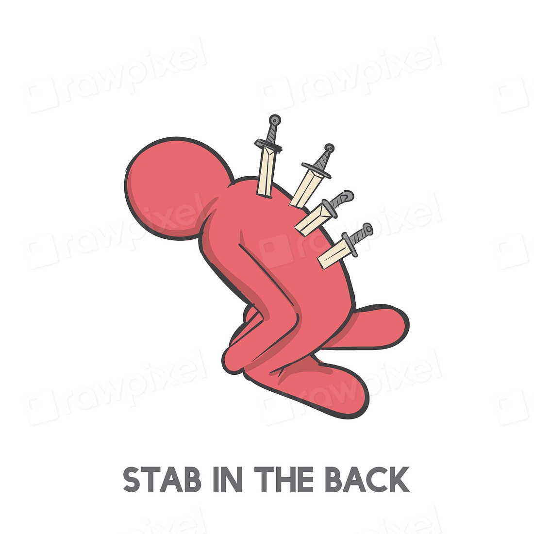 Stabbed back idiom vector | Free Photo - rawpixel