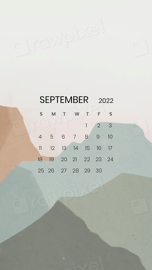 Mountain September monthly calendar iPhone | Premium PSD - rawpixel