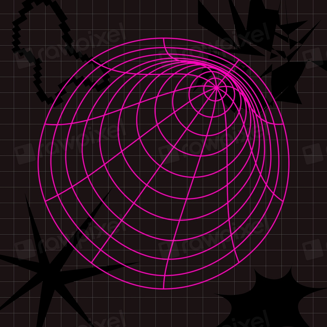 Wireframe shape collage element, pink | Premium Vector - rawpixel