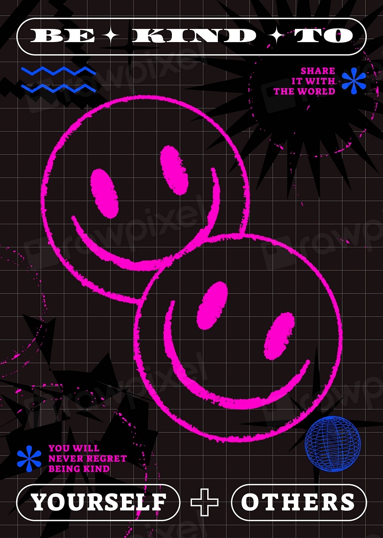 Self-reminder poster template, smiley face | Premium PSD Template ...