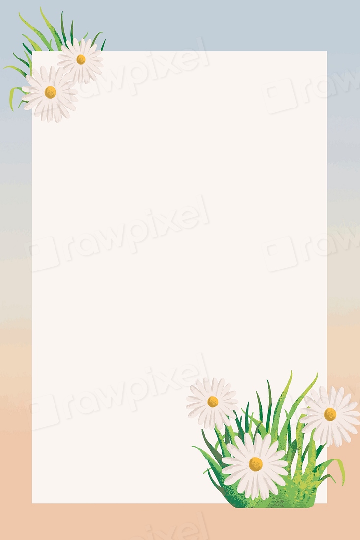 Aesthetic Daisy flower frame background, | Premium PSD - rawpixel