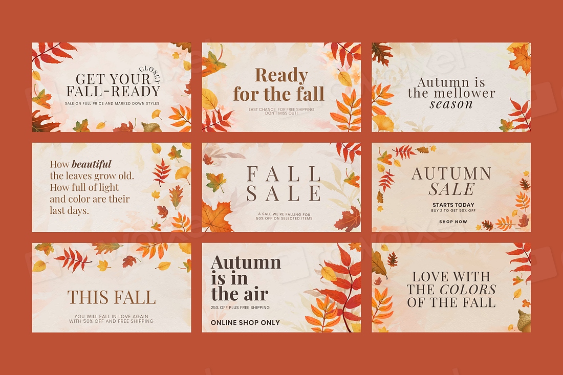 Autumn sell template psd set | Premium PSD - rawpixel