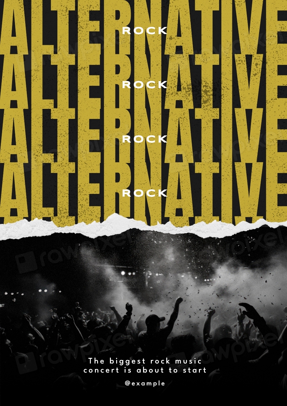 Rock alternative poster template, editable | Free Editable Template ...