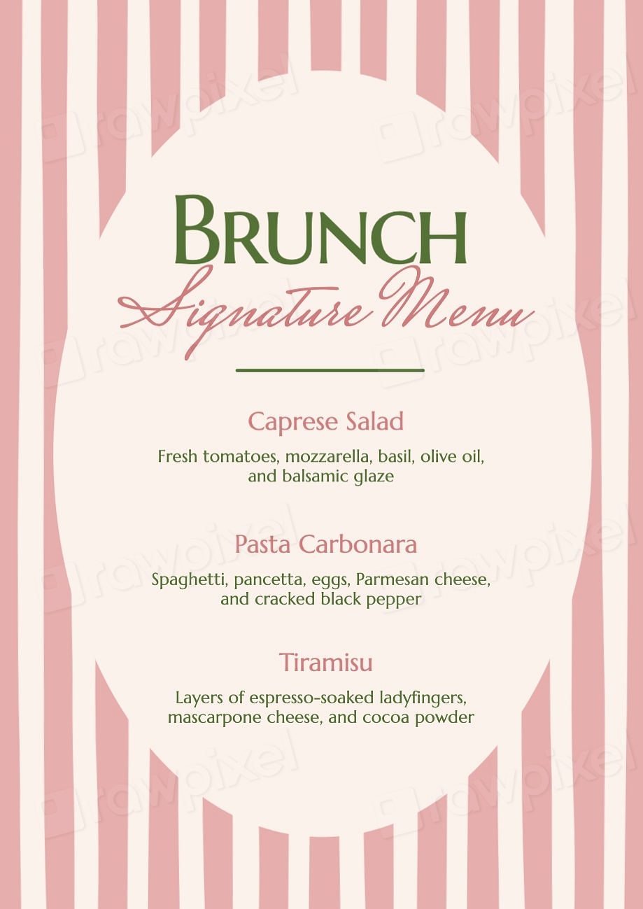 Signature menu template, editable text | Free Photo - rawpixel