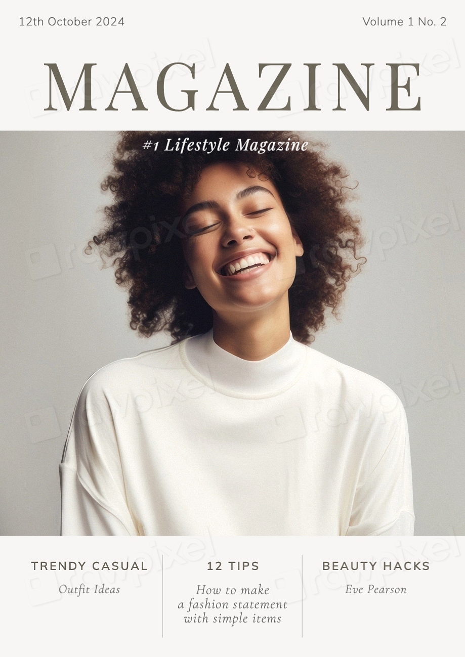 Magazine cover template, editable text | Premium Editable Template ...