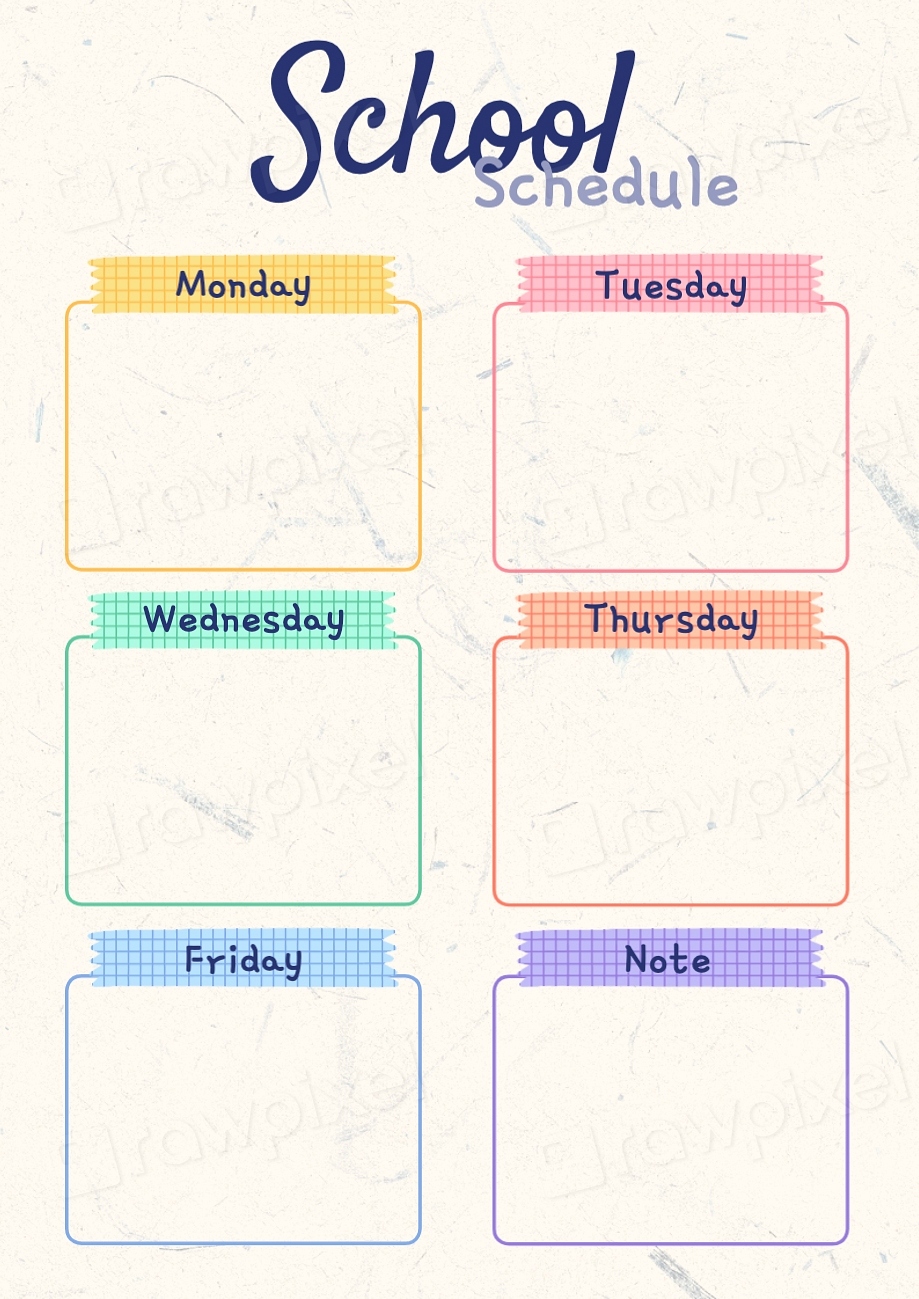 School schedule template | Premium Editable Template - rawpixel