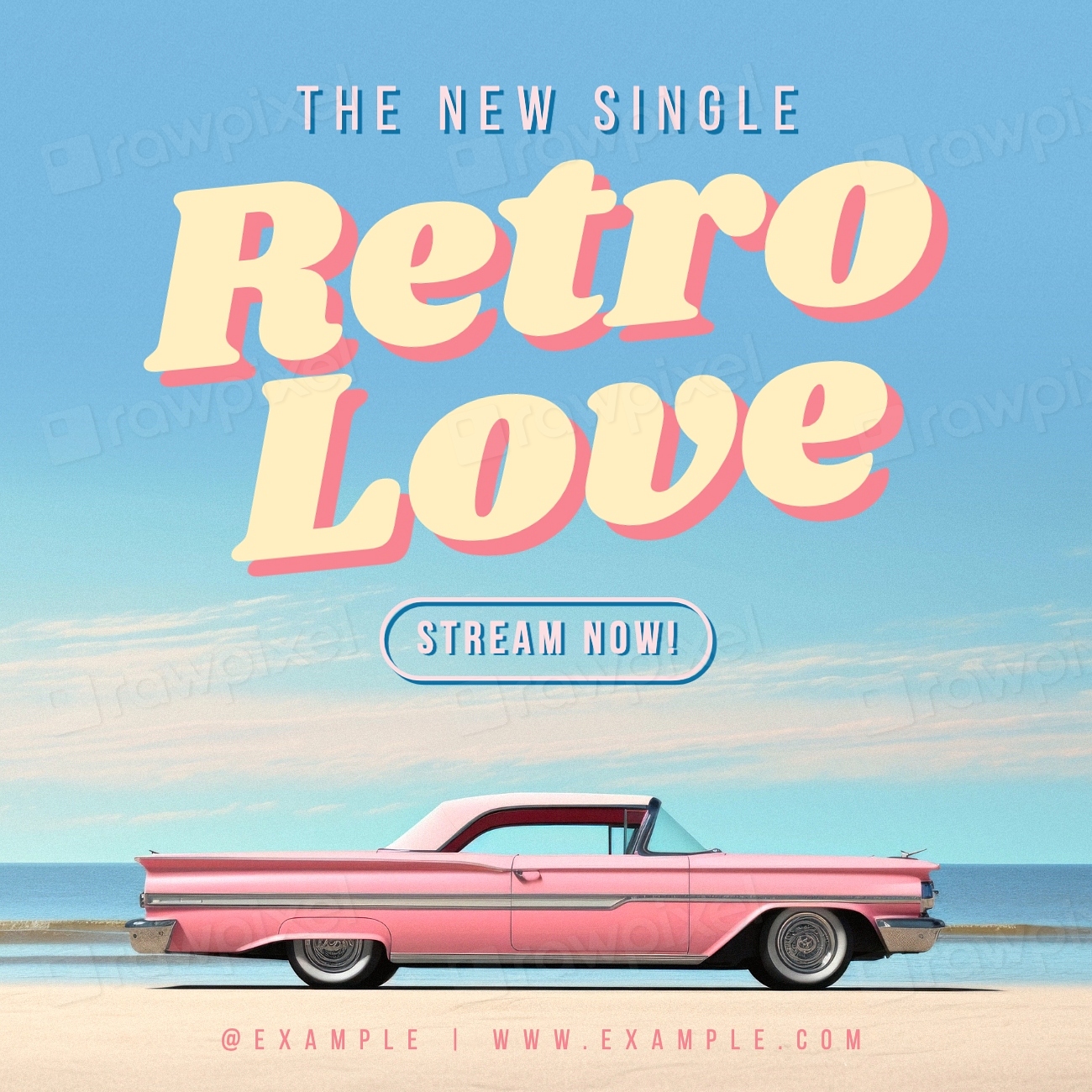 80s music single cover template | Premium Editable Template - rawpixel