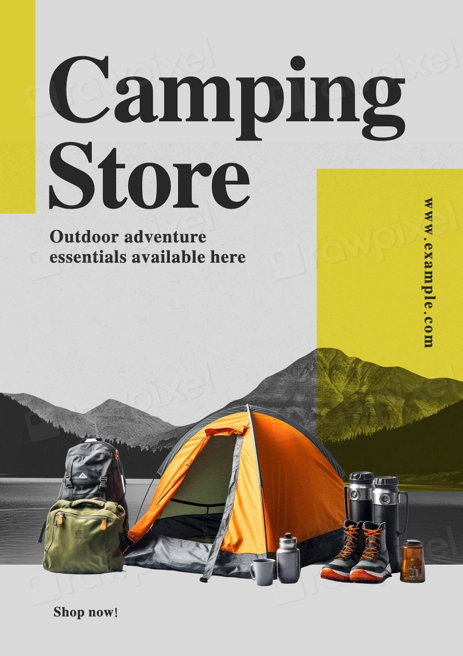 Camping store poster template | Premium Editable Template - rawpixel